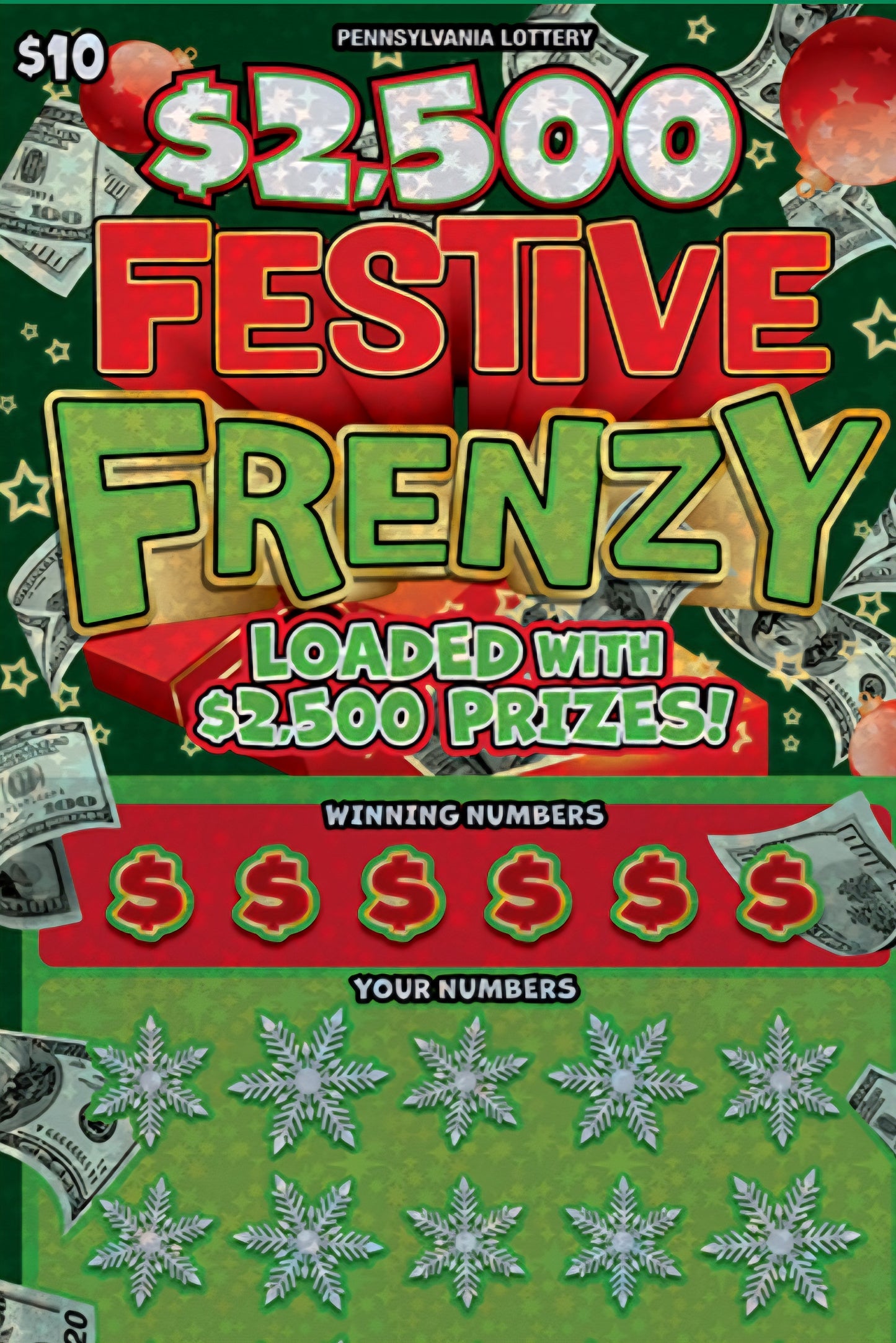 Festive Frenzy brick $10's serial # 19902 – Jerome Vol Fire Co
